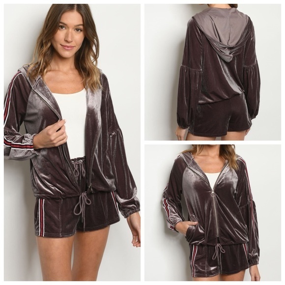 Shorts | Plum Velvet Jacket And Short Set | Poshmark